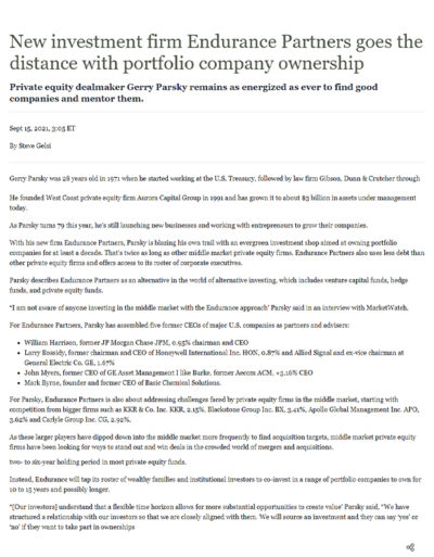 Press - Endurance Partners